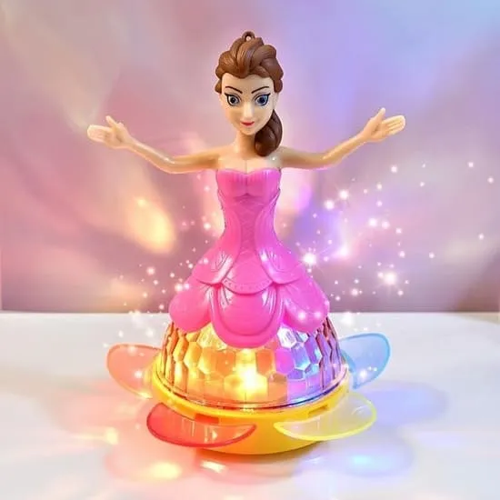 Musical Revolving Doll For Kids With Crystal Lights - Gift4u.Pk
