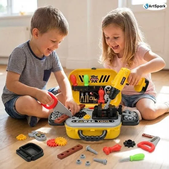 Deluxe Portable Tools Briefcase For Kids - Gift4u.Pk