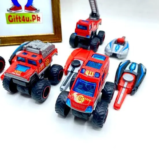 Key Launcher Fire Trucks Metal Cars For Kids - Gift4u.Pk
