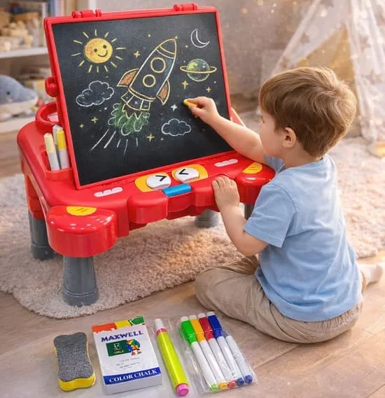 2-in-1 Children Drawing & Writing Board Set - Gift4u.Pk