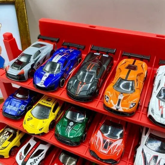 18 Pcs Die-Cast Sports Cars Set With Display Stand - Gift4u.Pk