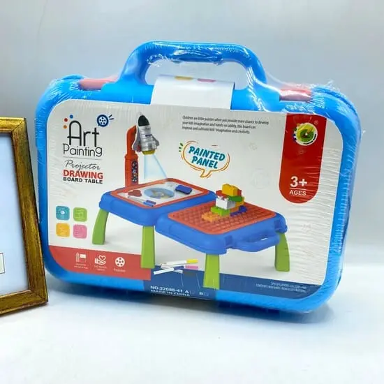 2 in 1 Drawing Projector and Blocks Table For Kids - Gift4u.Pk