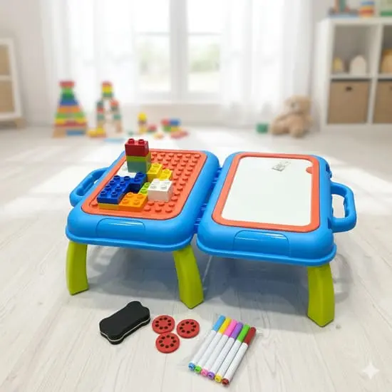 2 in 1 Drawing Projector and Blocks Table For Kids - Gift4u.Pk