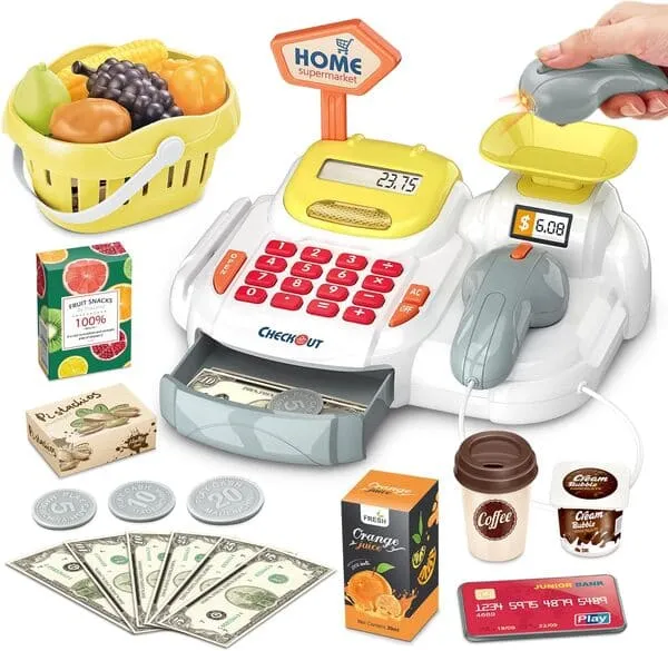 Supermarket Electric Cash Register Play Set - Gift4u.Pk