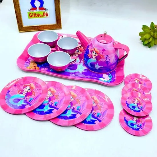 Mermaid Princess Metallic Tea Set For Kids - Gift4u.Pk